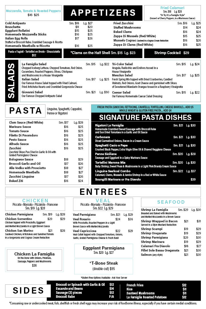 Dinner – LA FAMIGLIA ITALIAN KITCHEN
